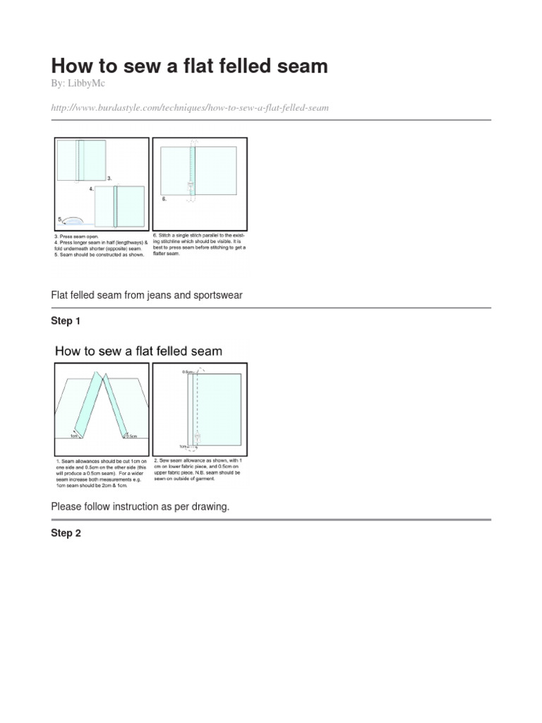 How To Sew A Flat Felled Seam - Original | PDF