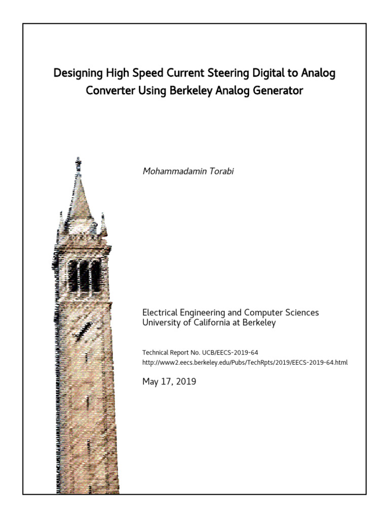 Designing High Speed Current Steering Digital To Analog Converter Using Berkeley Analog ...