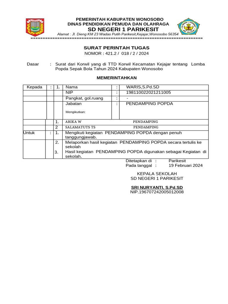 Contoh SPPD Terbaru (AutoRecovered) | PDF