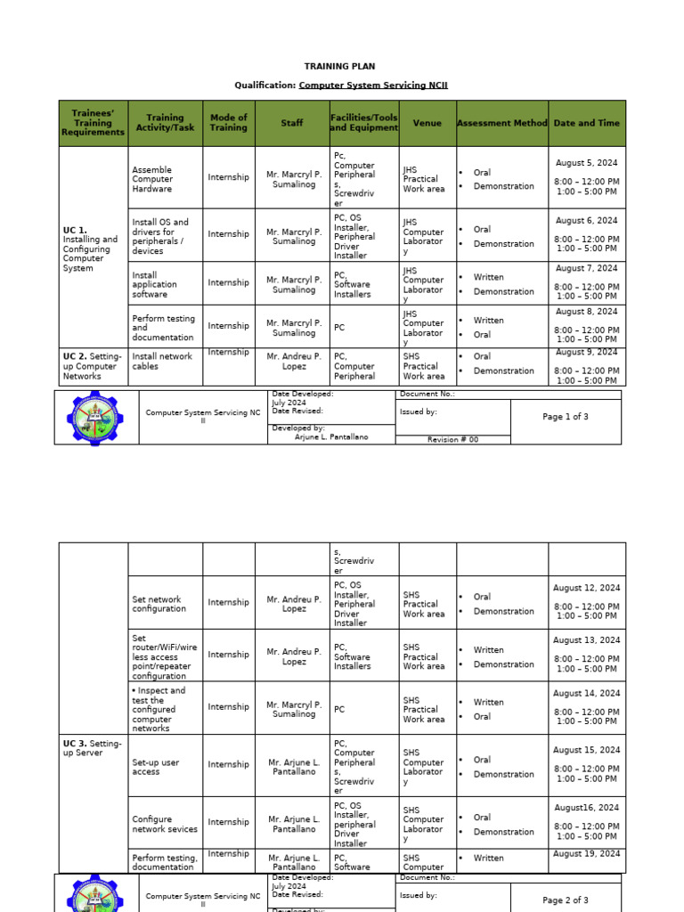 Training Plan ALPantallano | PDF