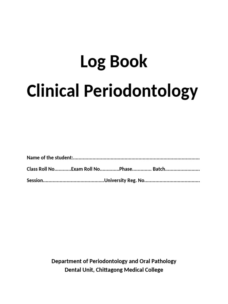 Periodontology Log Book | PDF