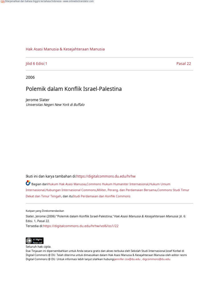 Polemics in The Israeli-Palestinian Conflict - En.id | PDF