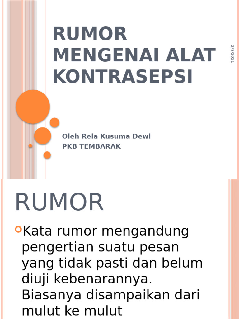 RUMOR MENGENAI ALAT KONTRASEPSI | PDF