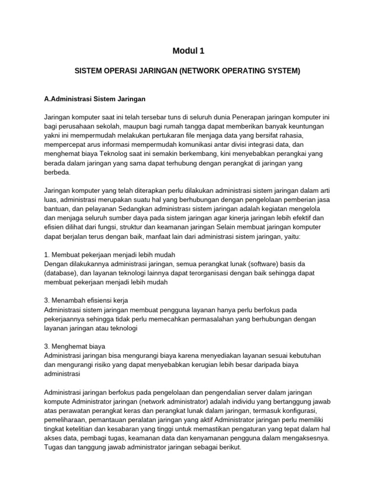 Sistem Operasi Jaringan Network Operating System Pdf