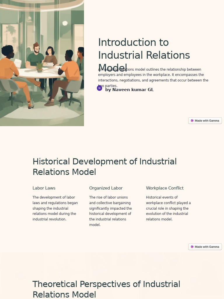 Introduction To Industrial Relations Model | PDF