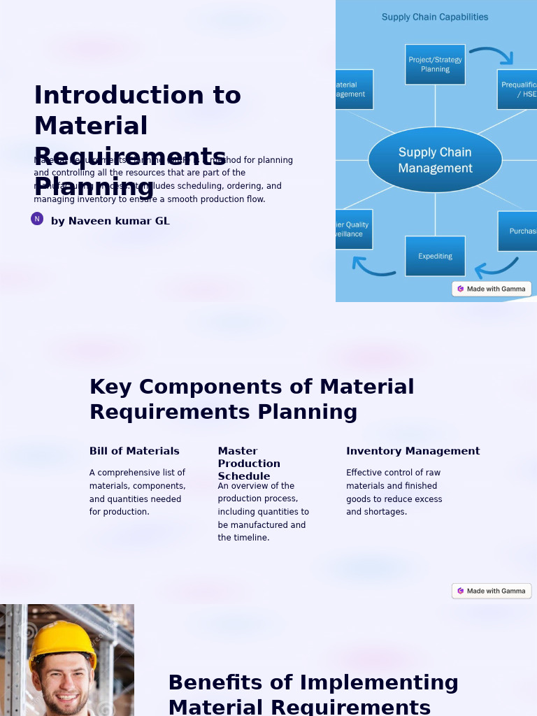 Introduction To Material Requirements Planning | PDF