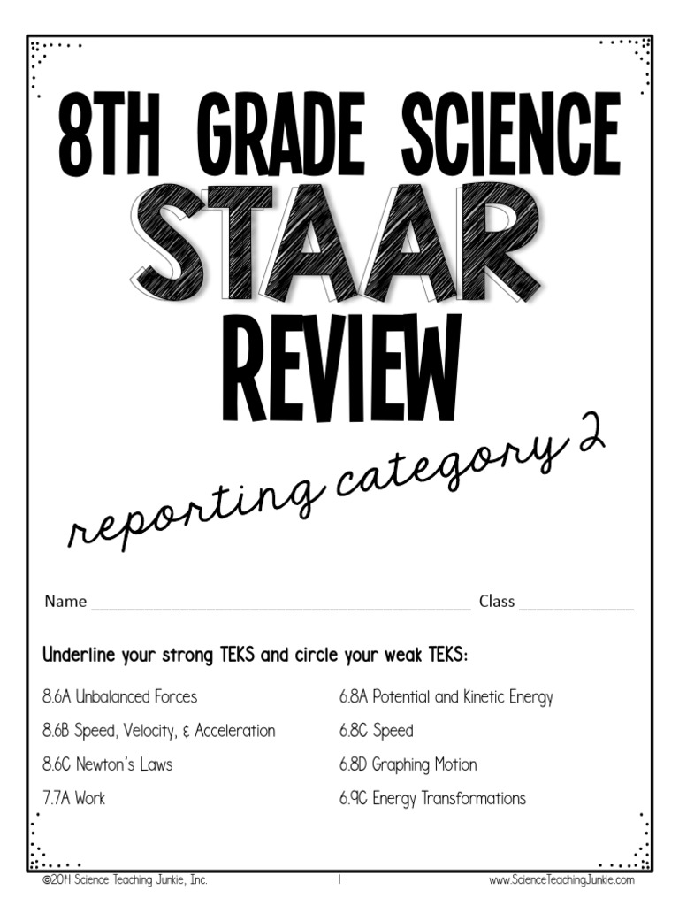 Reporting Category 2 STAAR Review ScienceTeachingJunkieInc SECURED PDF ...