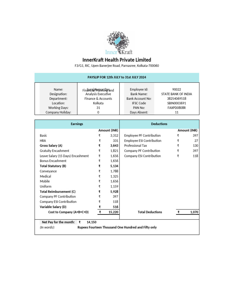 Updated Payslip - '24 | PDF