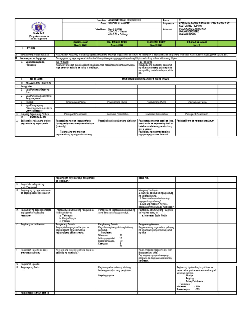 Fil11week 1-2ndsem | PDF | Dialectology | Languages Of Asia