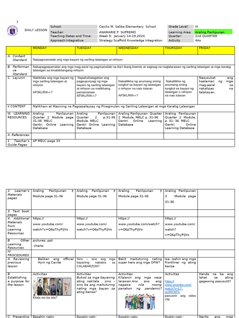 AP WEEK 9 Quarter 2 | PDF | Philippines