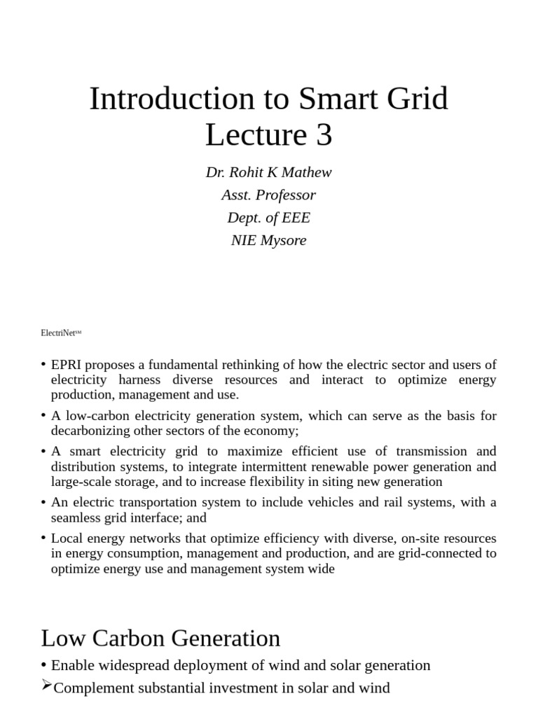 Introduction To Smart Grid - L3 | PDF
