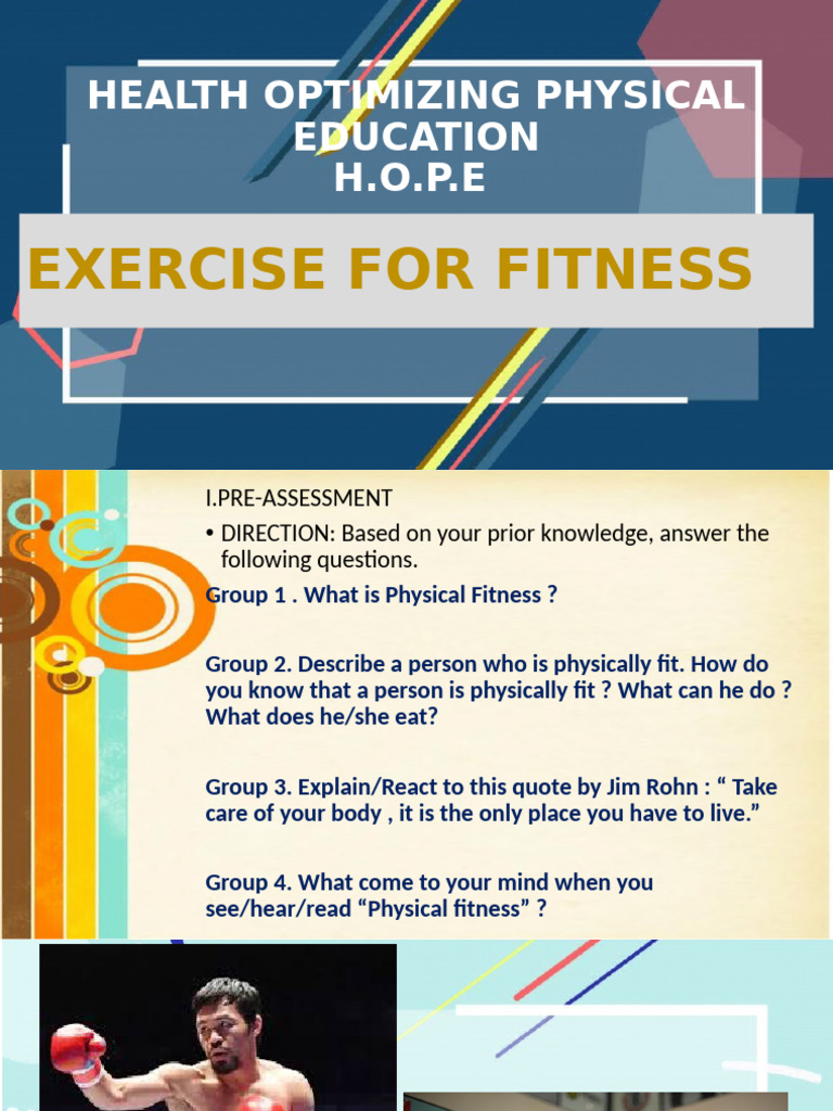 Health Optimizing Physical Education H.O.P.E: Exercise For Fitness | PDF