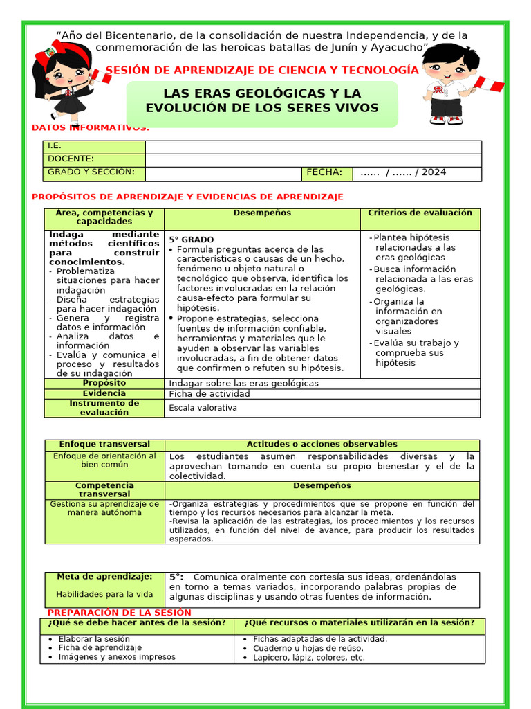Ses-Mart-Cyt - Las Eras Geológicas y La Evolución de Los Seres Vivos-Jezabel Camargo Único ...