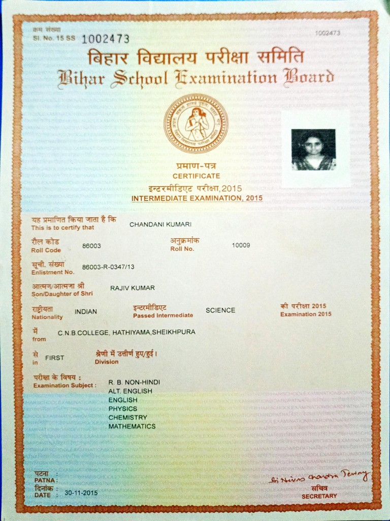 Isc Certificate | PDF