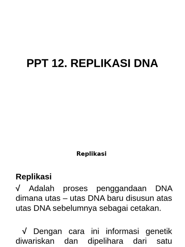 Proses dan Enzim Replikasi DNA | PDF | Primer (Molecular Biology) | Science & Mathematics