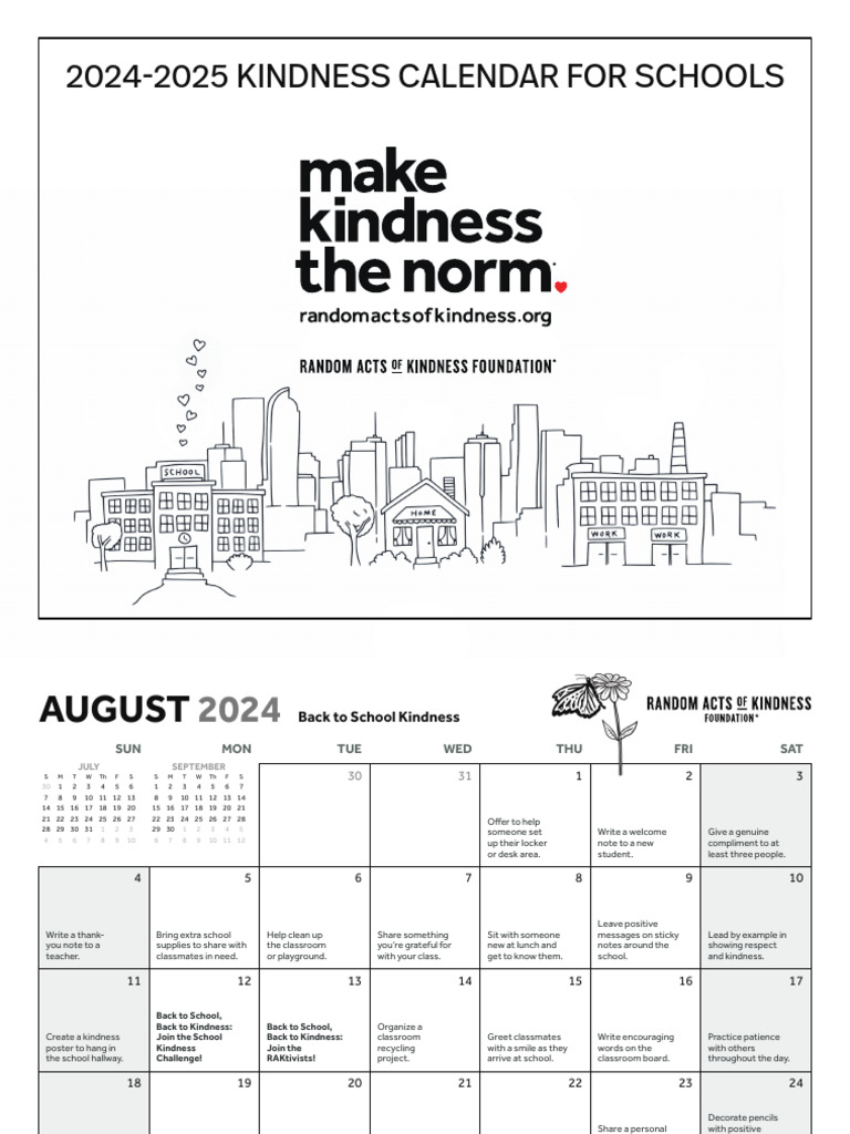 Kindness Calendar For Schools | PDF
