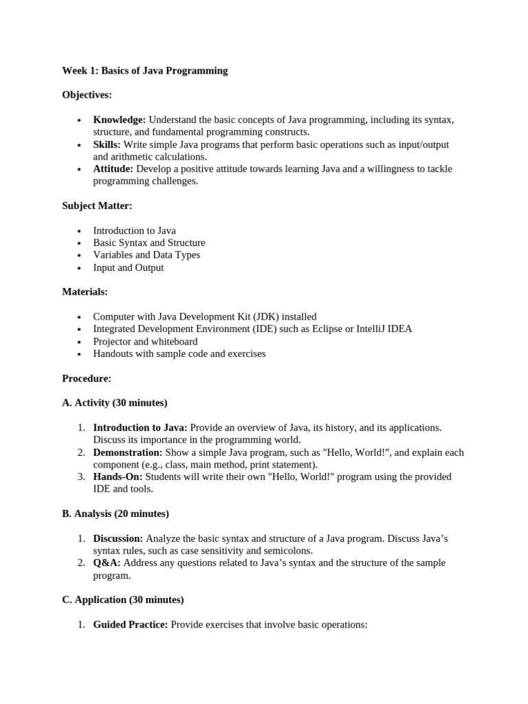 Grade 10 Java Programming Basics | PDF | Control Flow | Computer Program