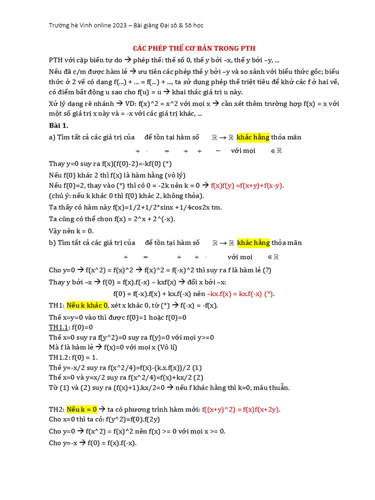 1 - PTH Co Ban (Note) | PDF