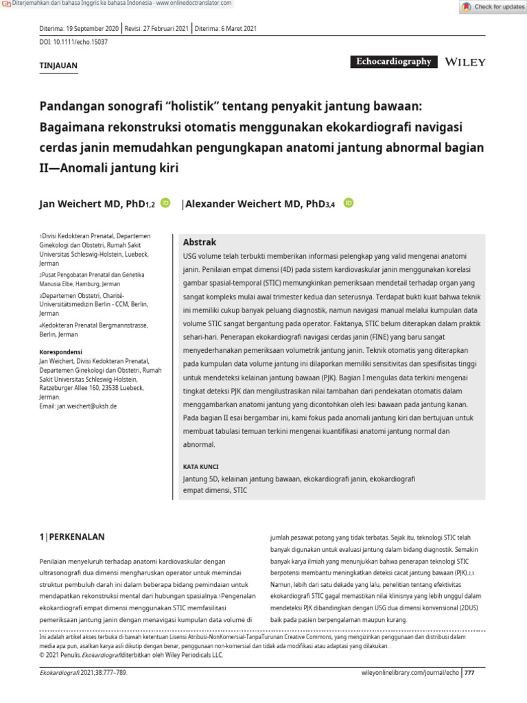 Echocardiography - 2021 - Weichert - A Holistic Sonographic View On Congenital Heart Disease How ...