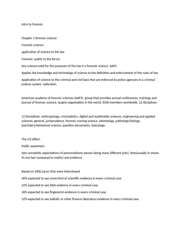 Intro To Forensic Notes | PDF