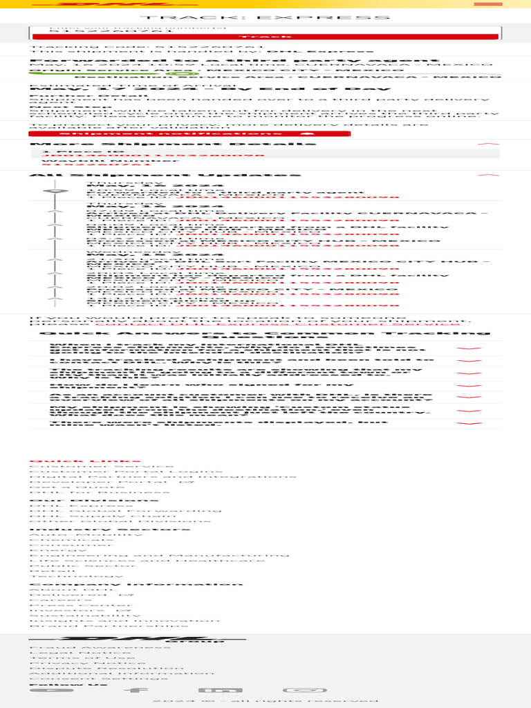 Track & Trace Express - DHL - Mexico | PDF