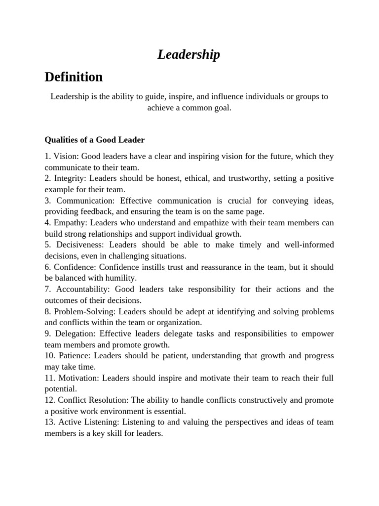 Leadership | PDF