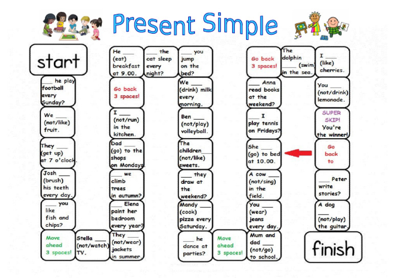 Present Simple Board Game | PDF