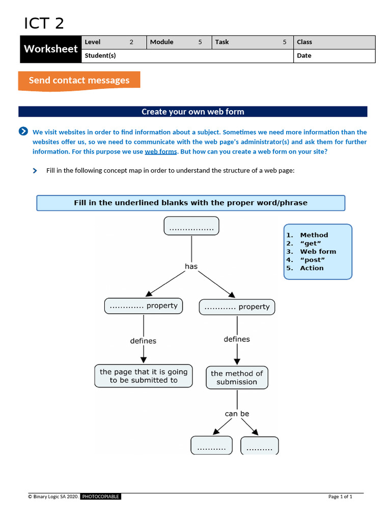 ICT.2.5.5 Worksheet 1 | PDF