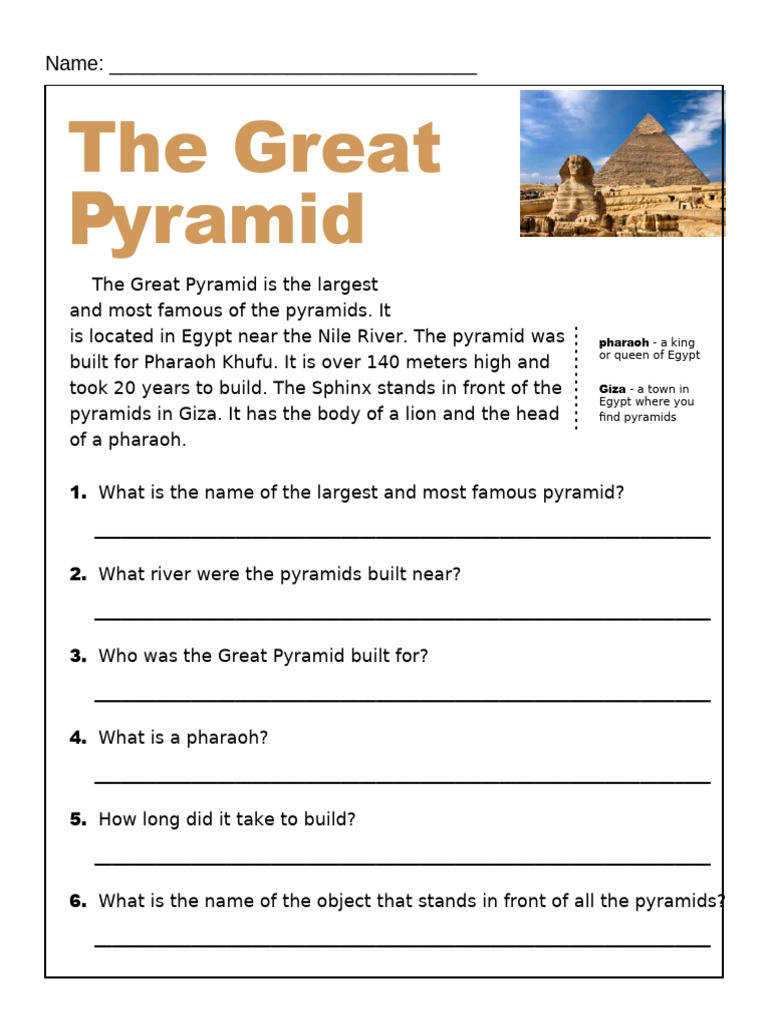 Comprehension4 Pyramids | PDF