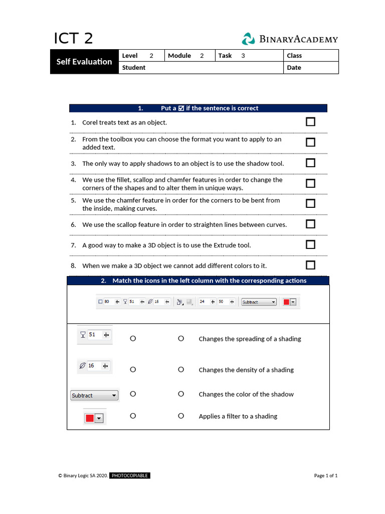 ICT.2.2.3 Evaluation Sheet | PDF