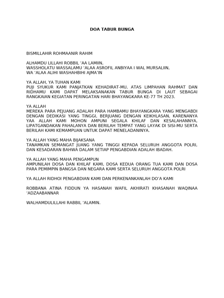 DOA TABUR BUNGA | PDF