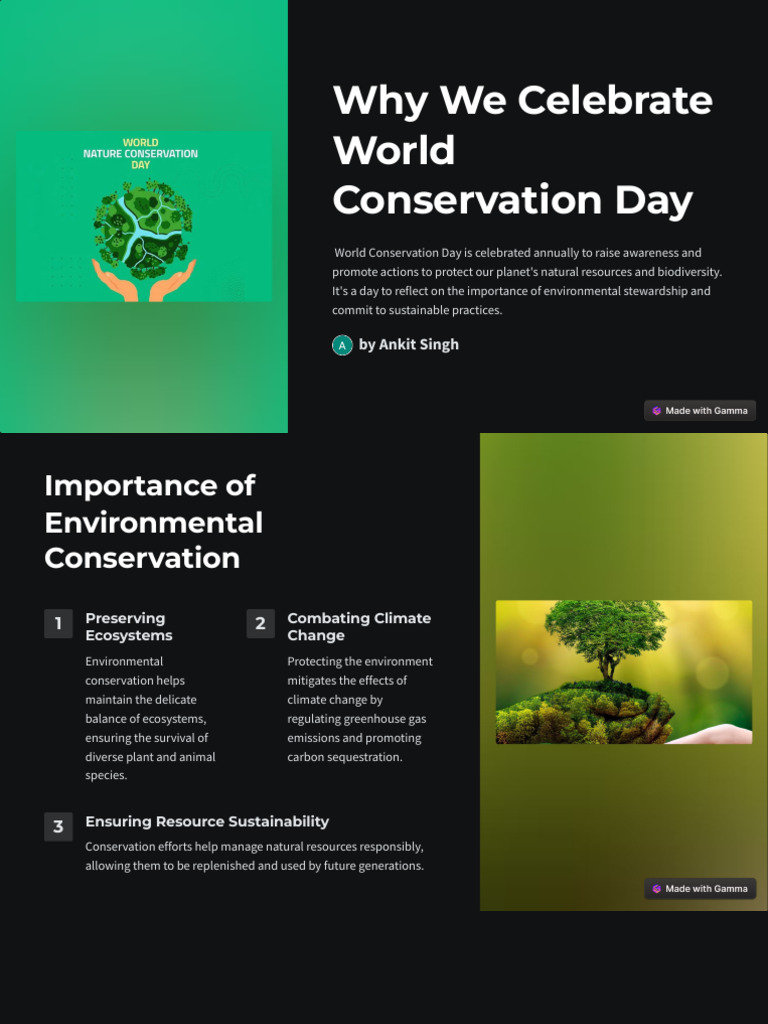 Why We Celebrate World Conservation Day | PDF