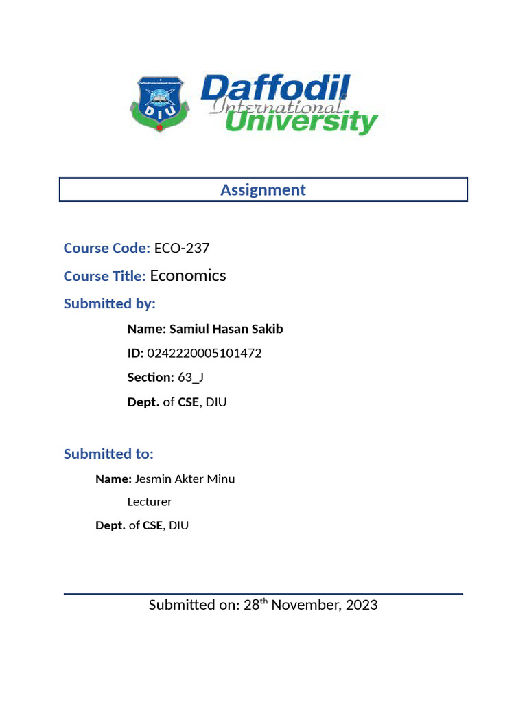 Assignment: Economics | PDF