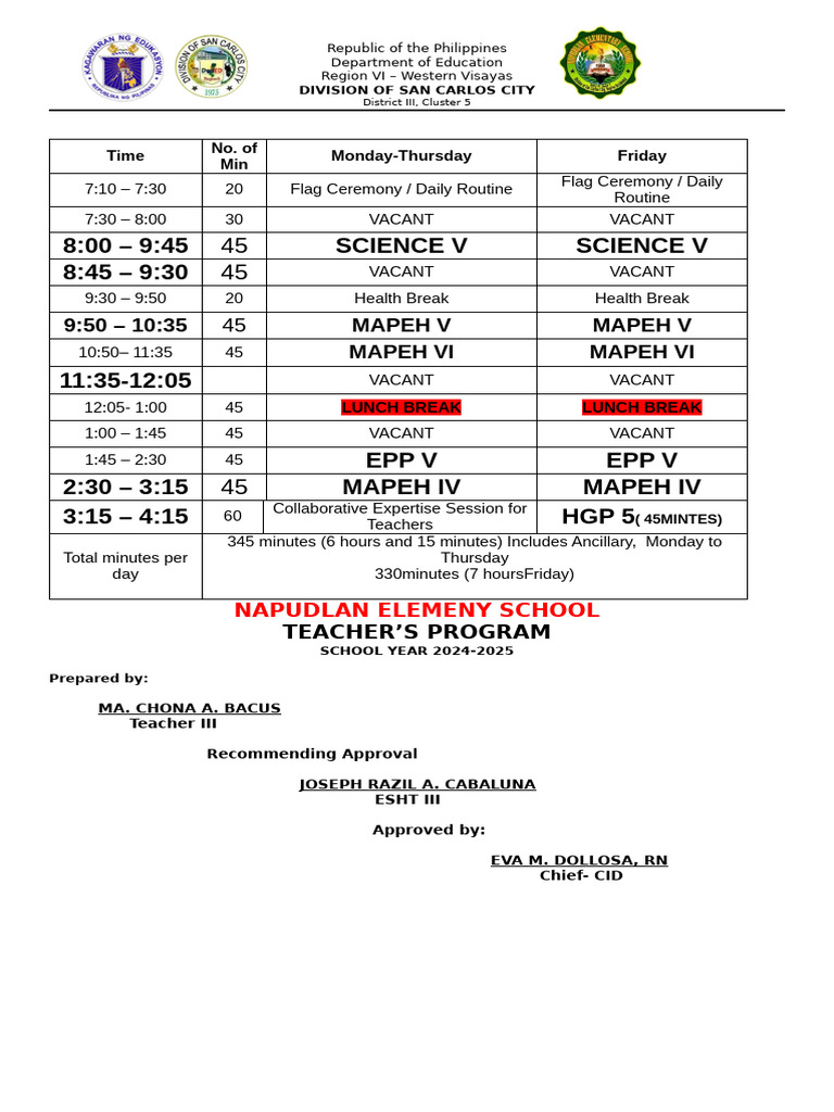 Teachers Program GRADE 5 | PDF