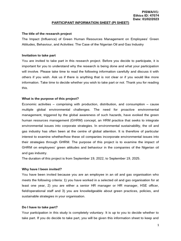 Participant Information Sheet | PDF