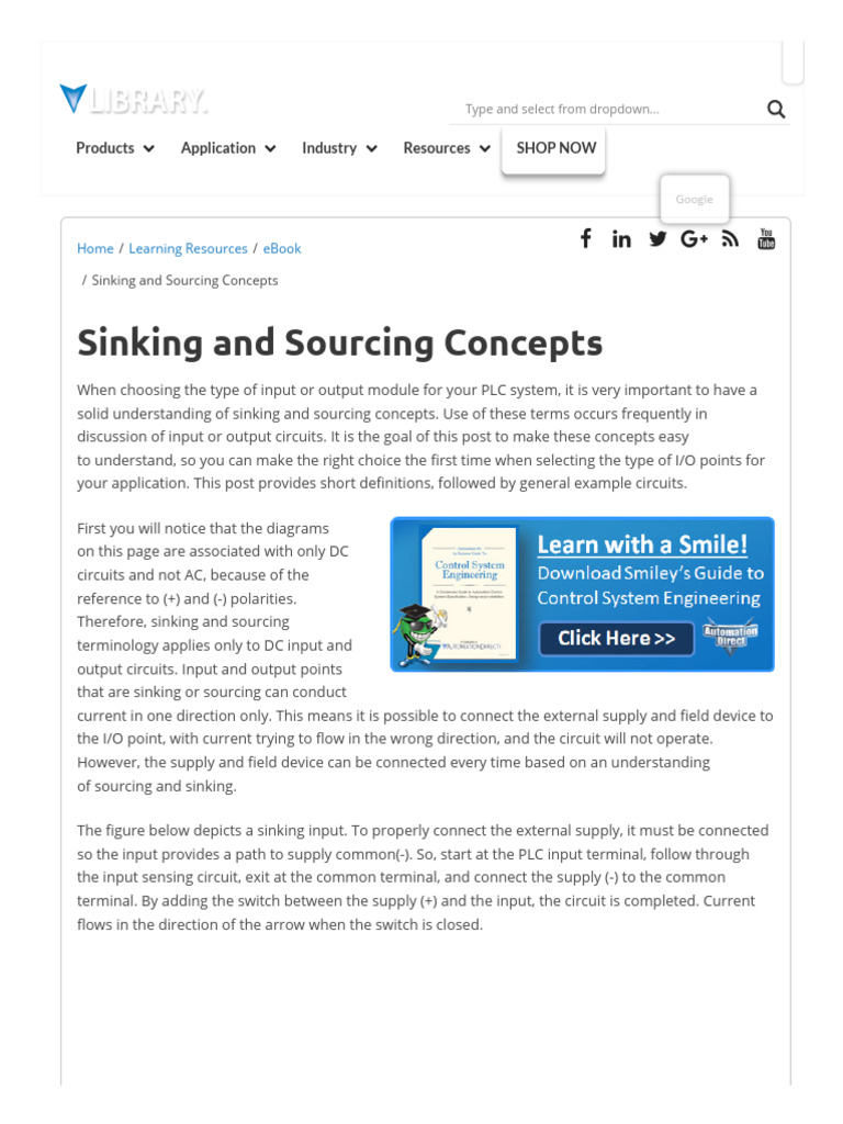 Sinking and Sourcing For The PLC | PDF