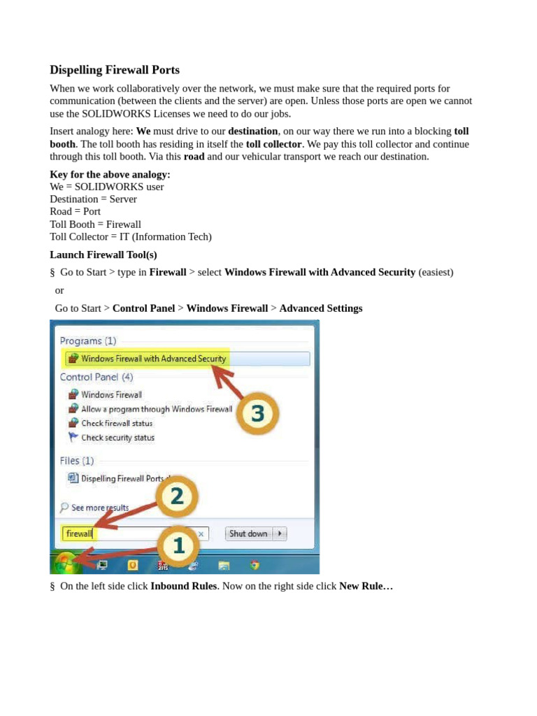 Solidworks FIREWALL | PDF | Port (Computer Networking) | Computers