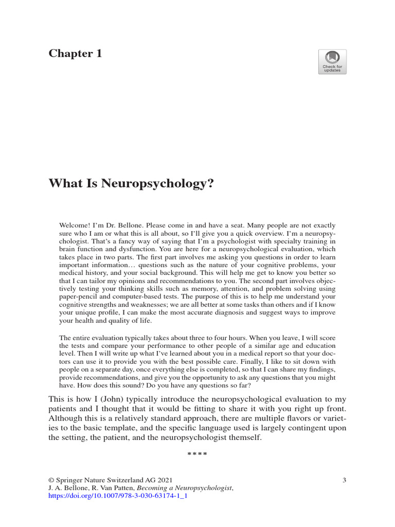 What Is Neuropsychology? | PDF
