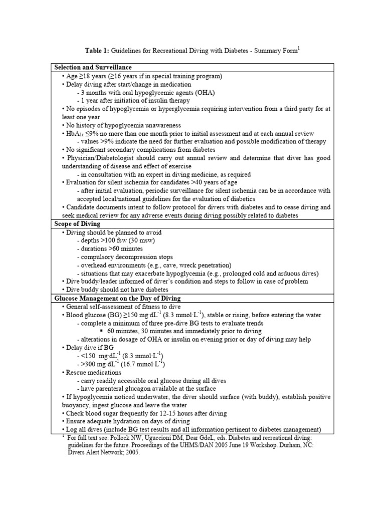 Diabetes Summary Guidelines | PDF
