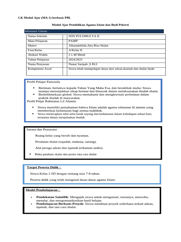 LK 6 Modul Ajar | PDF