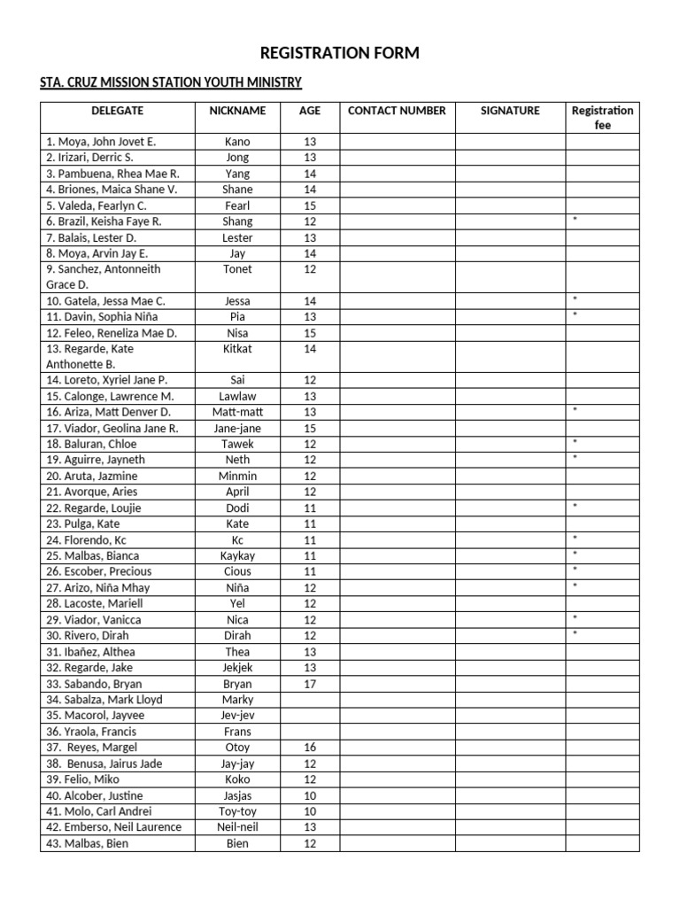 Registration Form - Scmsyg24 1 | PDF