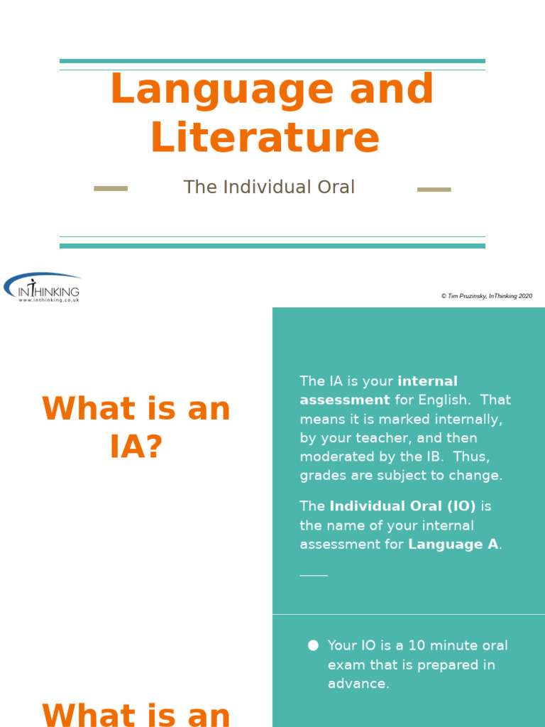 Inthinking Introducing The Individual Oral | PDF