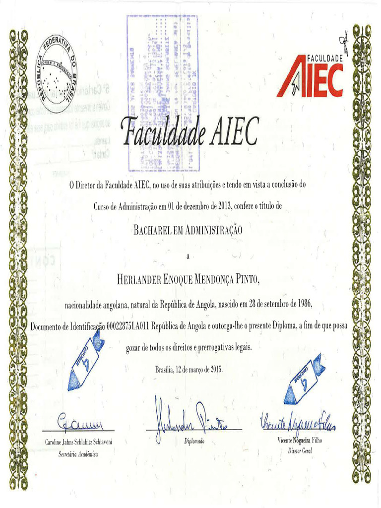 Reconhecimento de Diploma em Angola | PDF | Ensino Superior