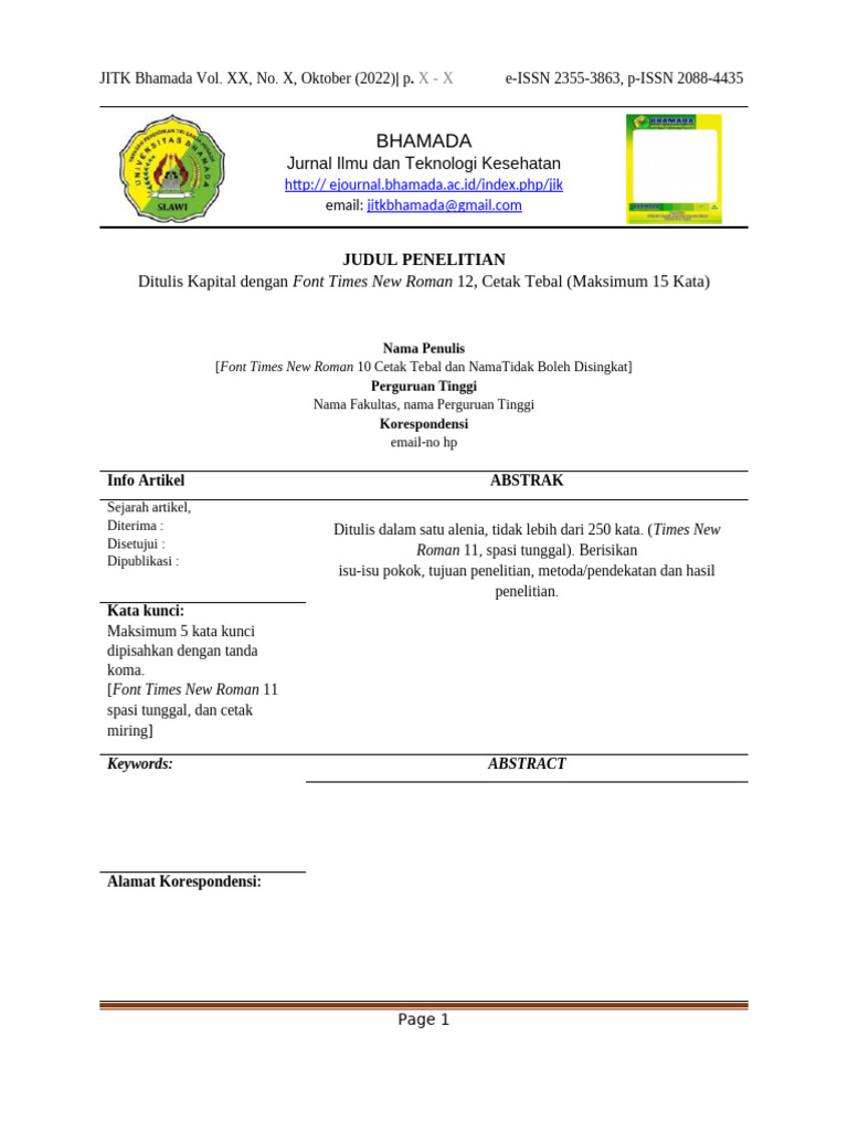 Template JITK Bhamada-4 | PDF