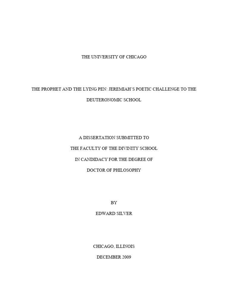 Edward Silver, The Prophet and The Lying Pen. Jeremiah's Poetic ...