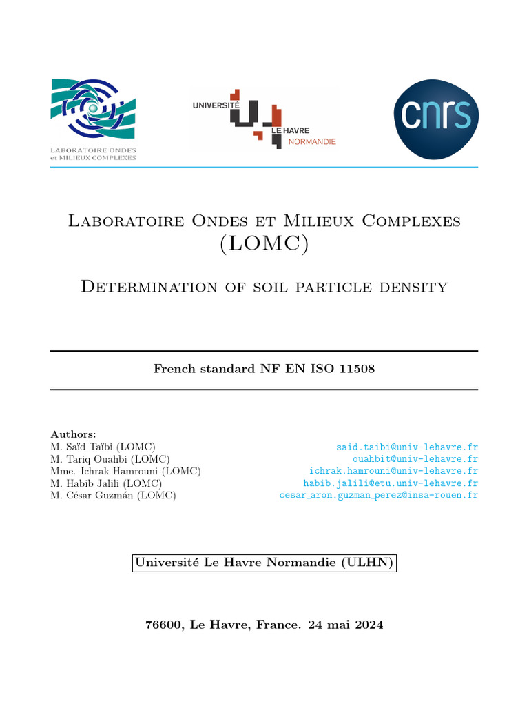 Determination of Soil Particle Density | PDF
