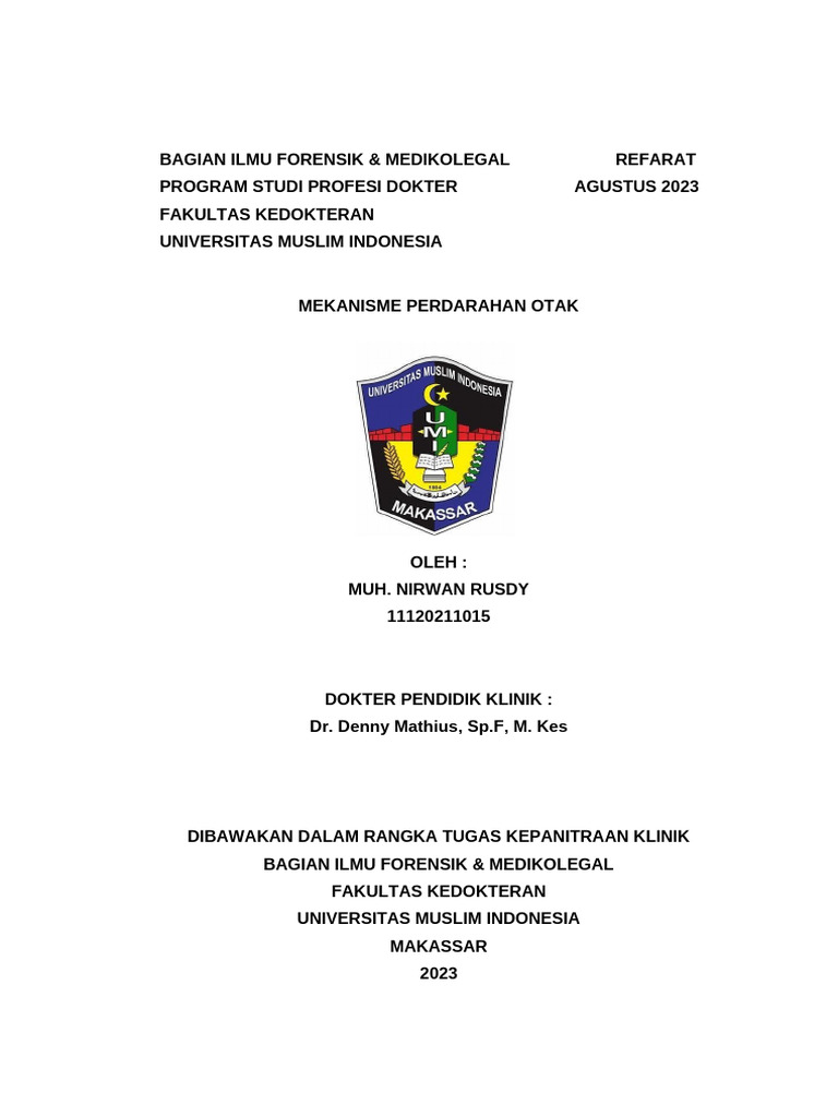 Backup of Refarat Fitrah Putra Irwan DVI | PDF | Vascular Diseases | Injury