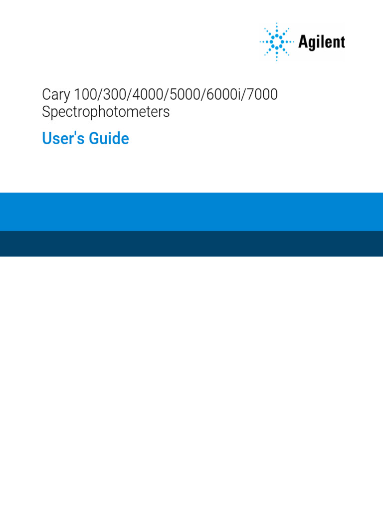User's Guide: Cary 100/300/4000/5000/6000i/7000 Spectrophotometers | PDF