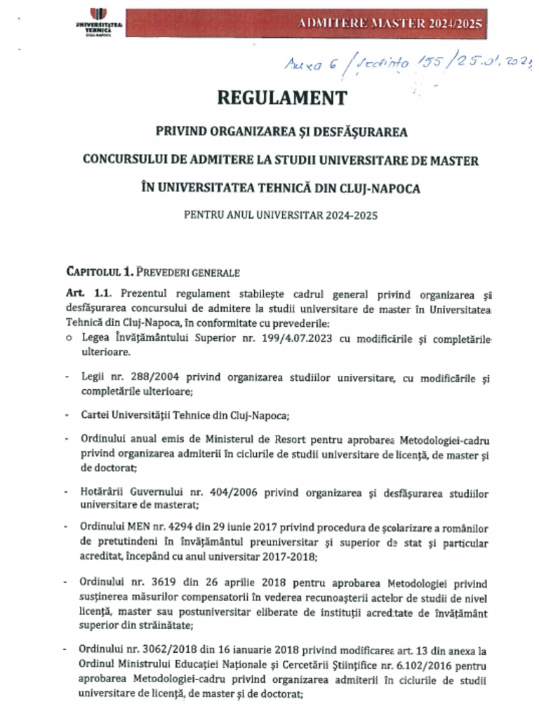 Regulament Admitere Master 2024 | PDF