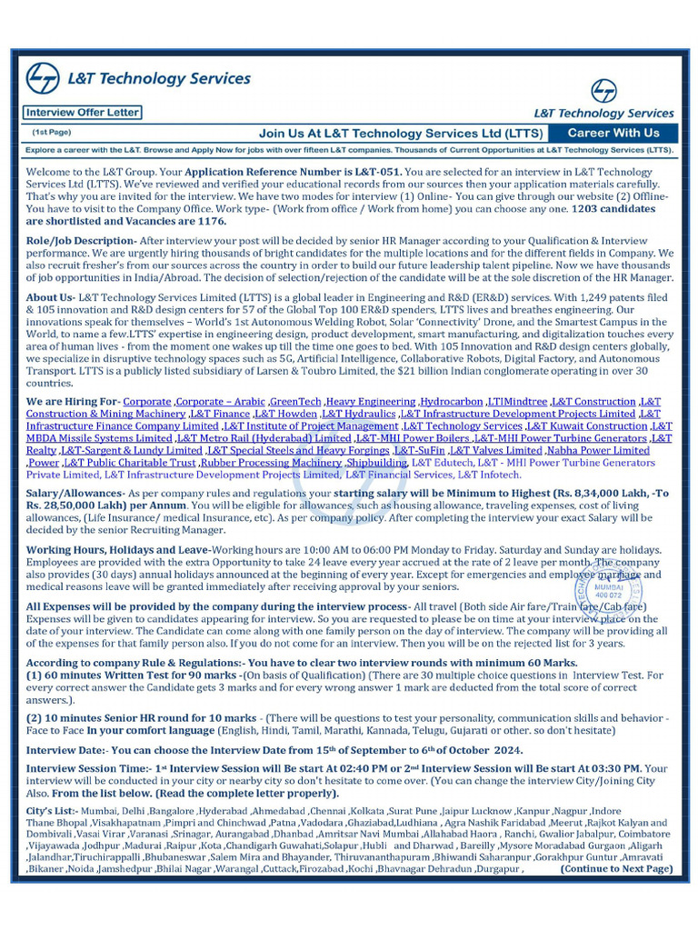 Interview Offer Letter | PDF